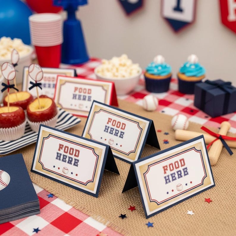 Food Tents for Baseball Themed Birthday Celebration - Etsy