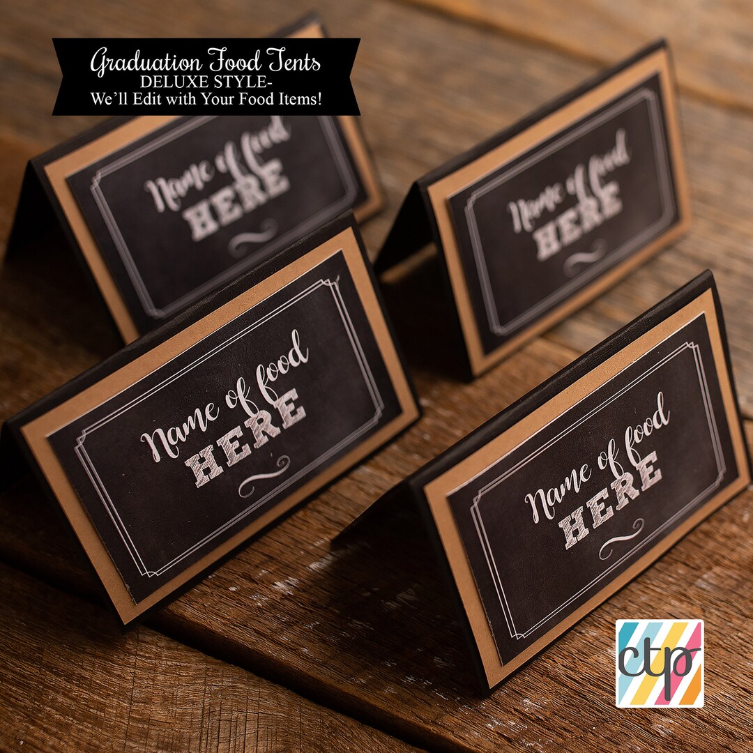 Graduation Party Decorations, Menu Cards, Food Labels, Food Tents, Son ...