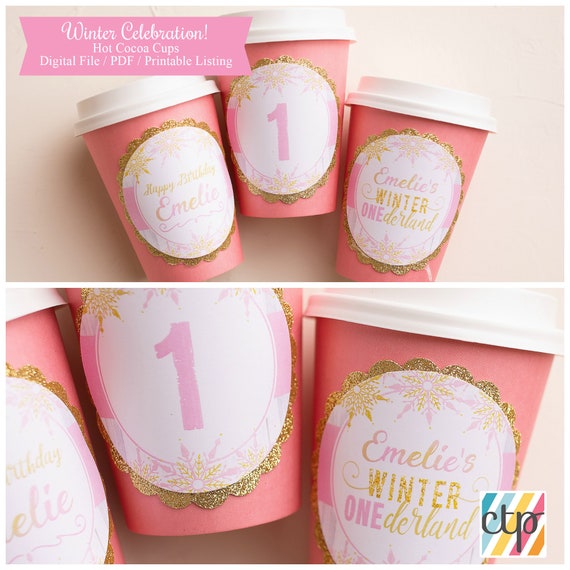 Printable, Digital Download, Cups, Hot Chocolate, Personalized Cups ...