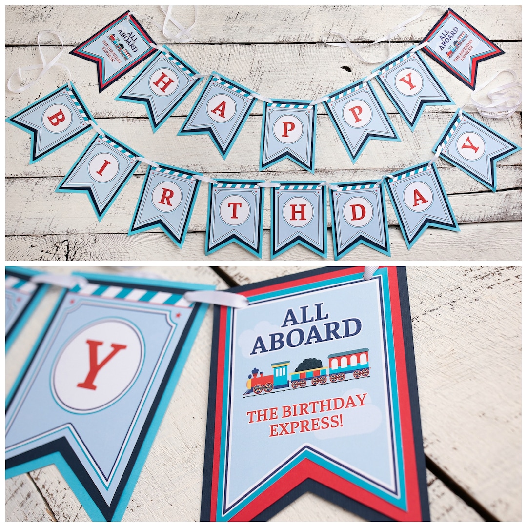 Train Birthday Banner Train Birthday Party Decorations the - Etsy