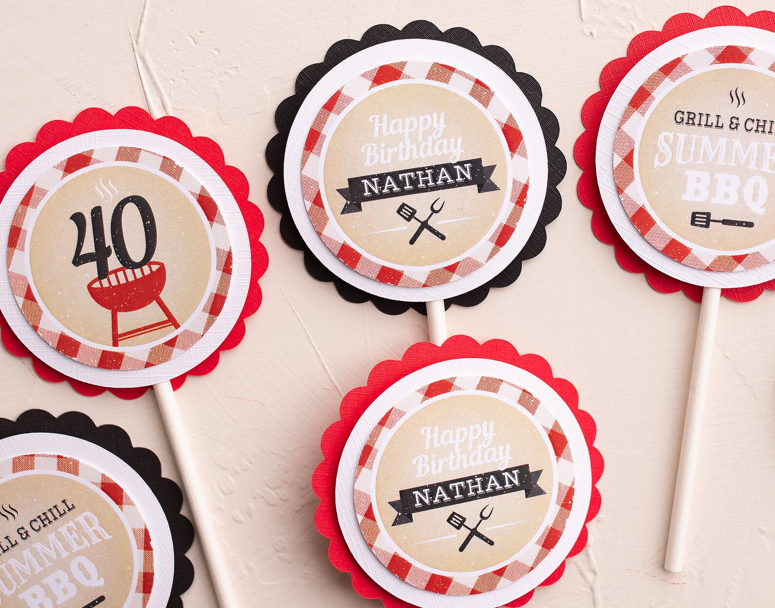 BBQ Birthday Banner Barbecue Party Decorations Grill and - Etsy