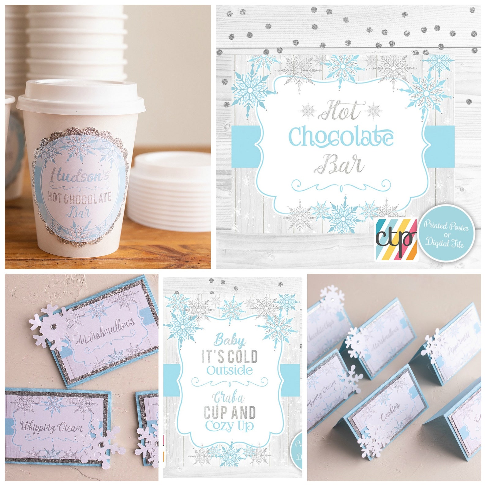 Hot Cocoa Bar Kit Girl Winter ONEderland Winter Wonderland | Etsy