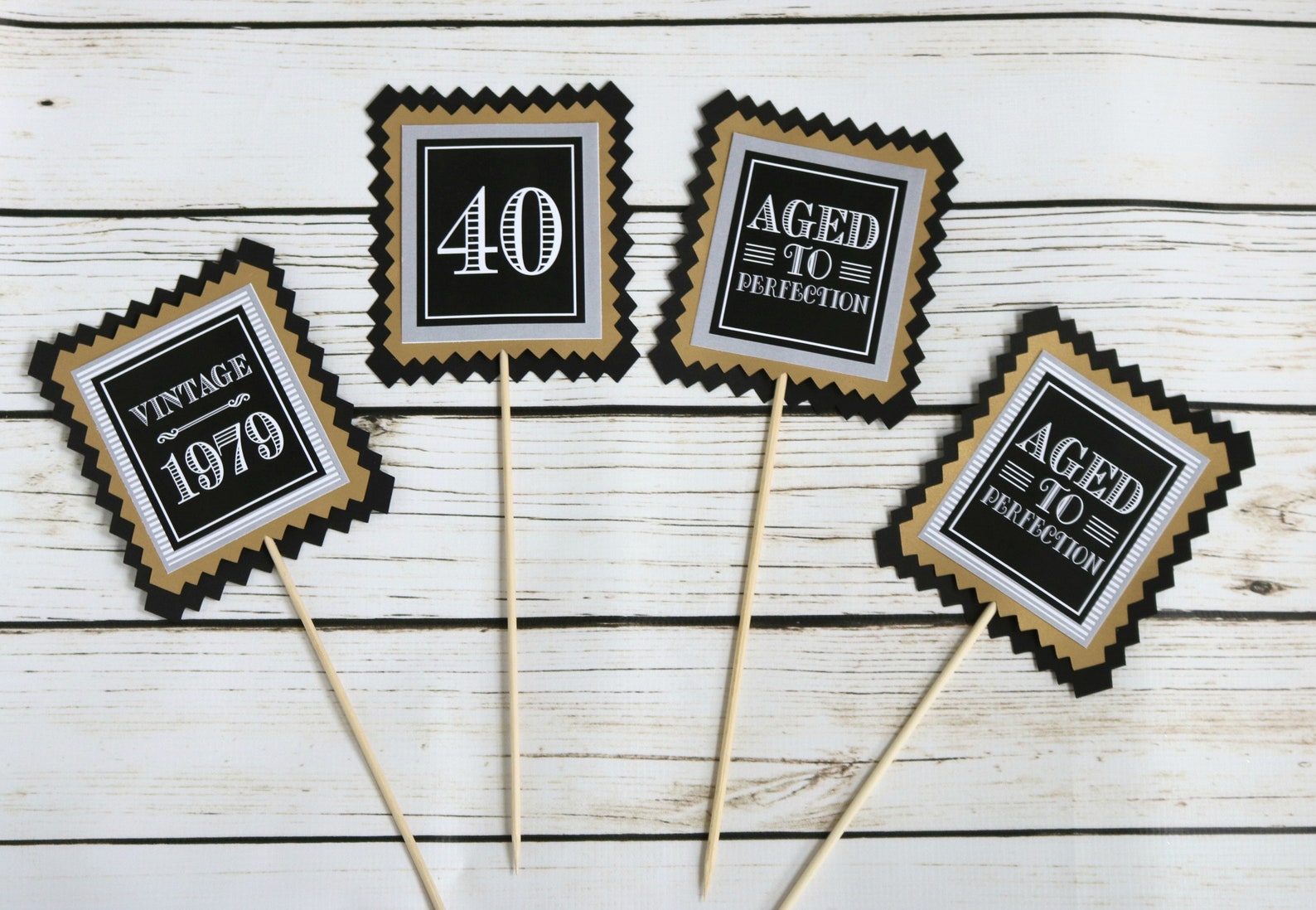 40th Birthday Party Centerpiece Sticks 40th Birthday Etsy