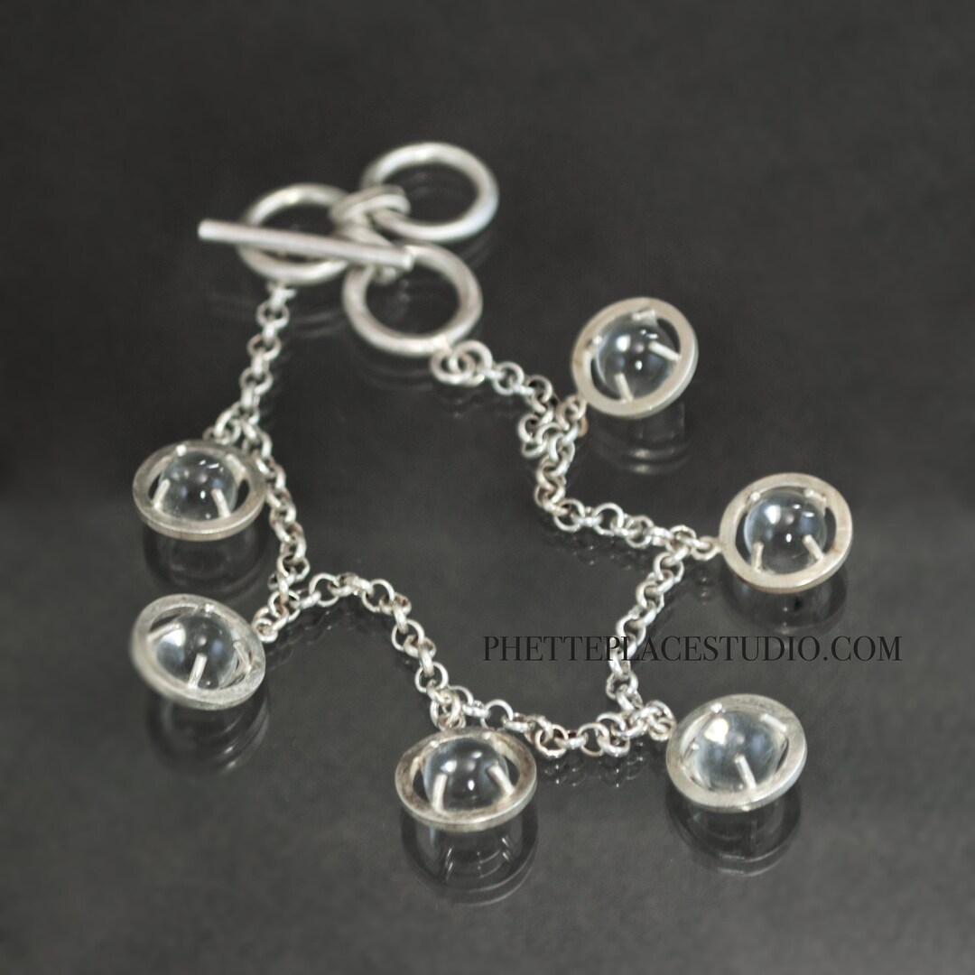 Pools of Light Caged Quartz Charm Bracelet in Sterling Silver - Etsy