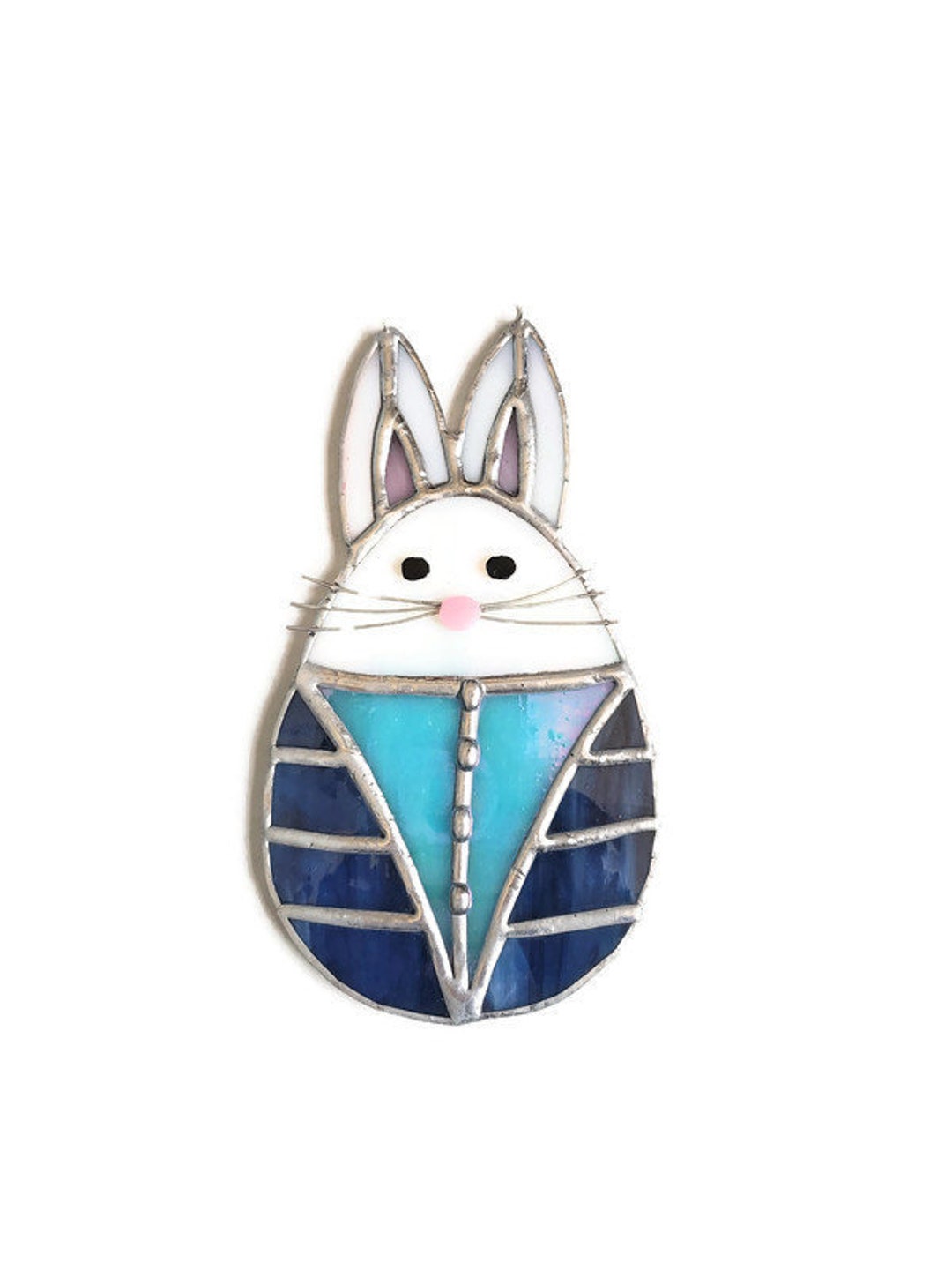 Stained Glass Bunny Ornament, Unique Stained Glass Cute Easter Bunny ...