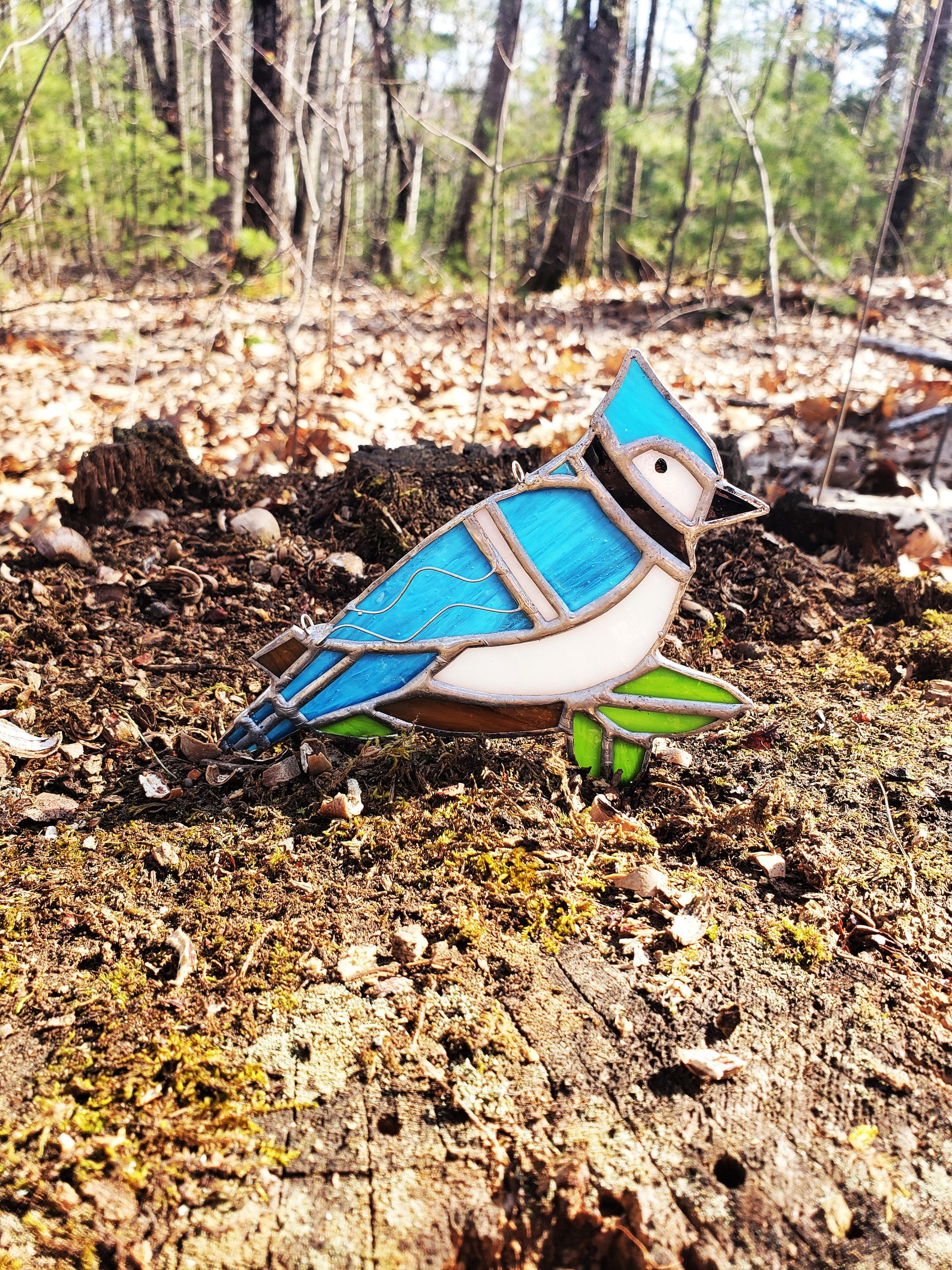Unique Stained Glass Blue Jay Suncatcherdecorative Glass Art | Etsy