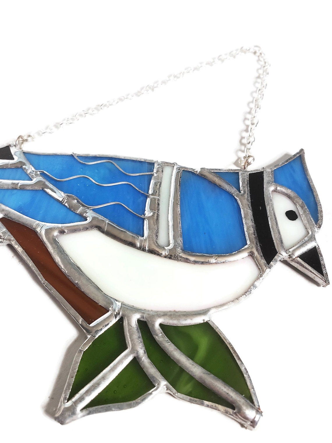 Unique Stained Glass Blue Jay Suncatcherdecorative Glass Art | Etsy