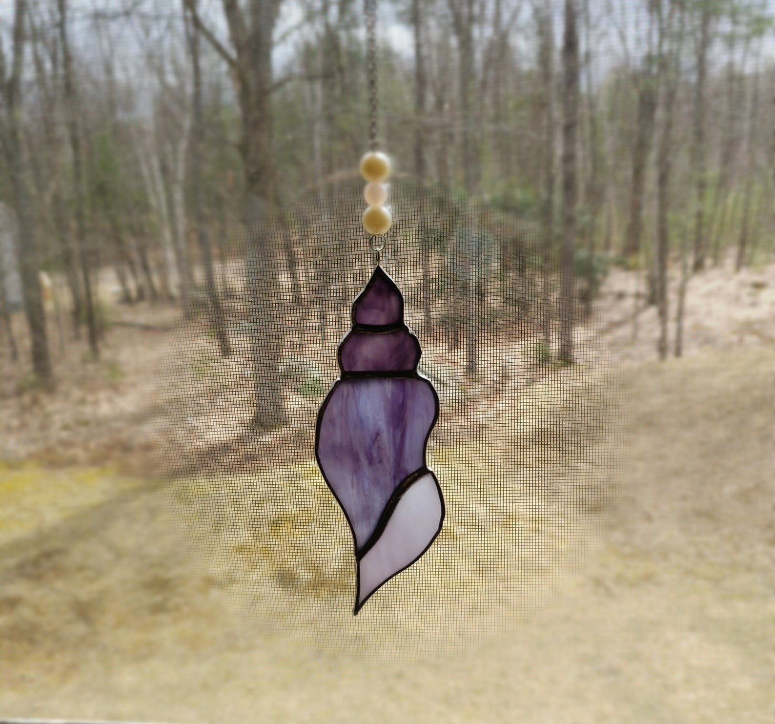 Unique Stained Glass Conch Shell Ornament Seashell Suncatcher | Etsy