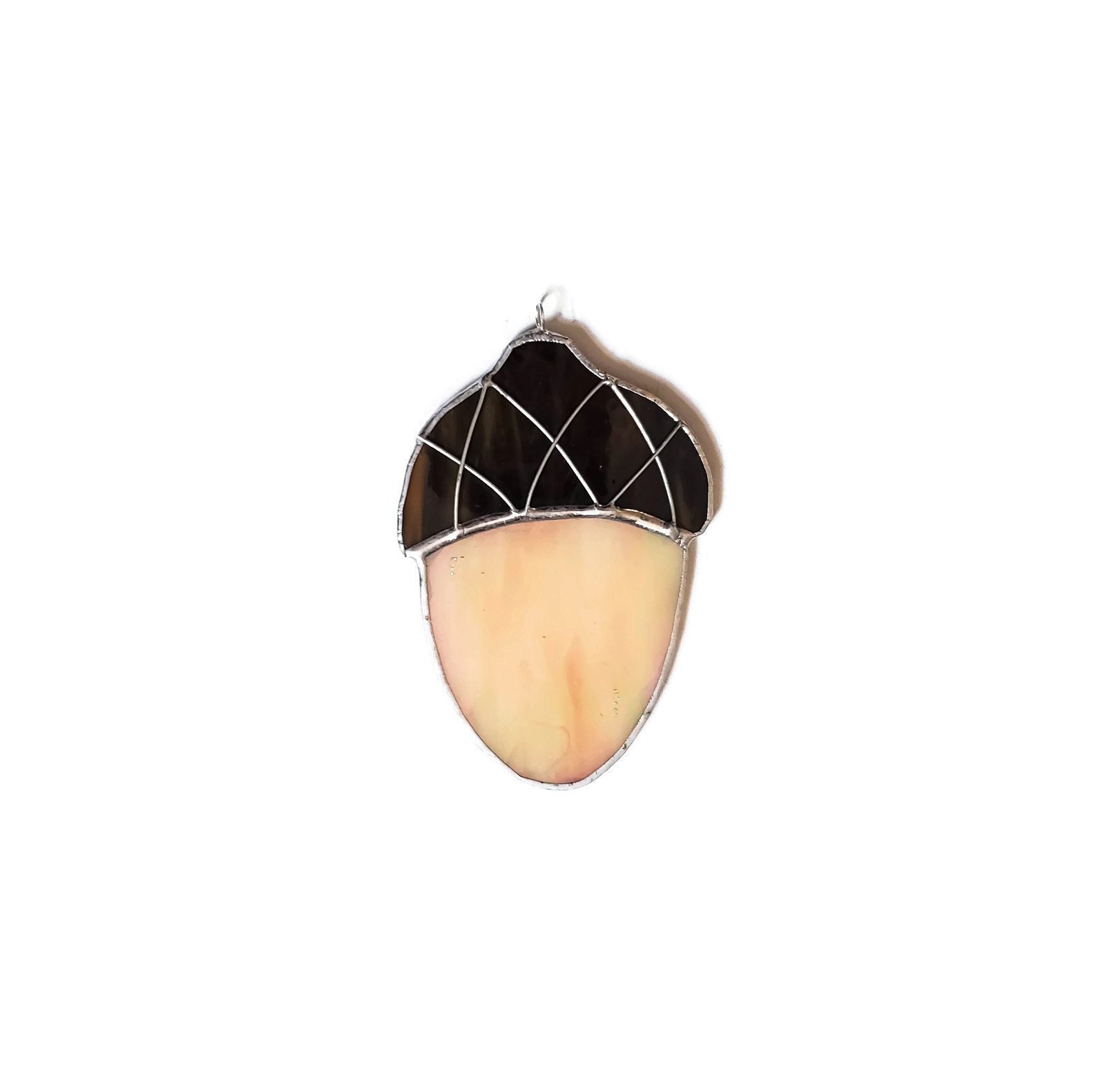 Glass Acorn Ornament Handmade Acorn Creative T Idea Brown Etsy
