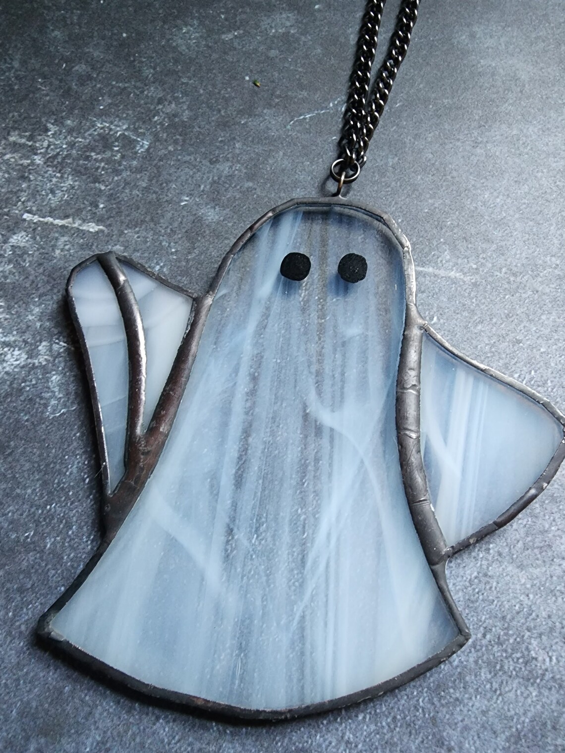 Unique Stained Glass Spooky White Ghost Ornament Halloween - Etsy