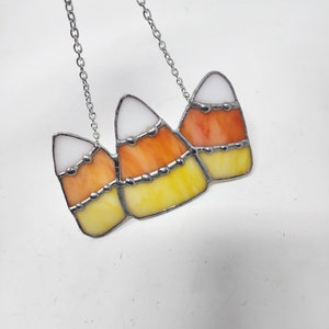 Unique Stained Glass Candy Corn Art Halloween Suncatcher, Gift Under 40 ...