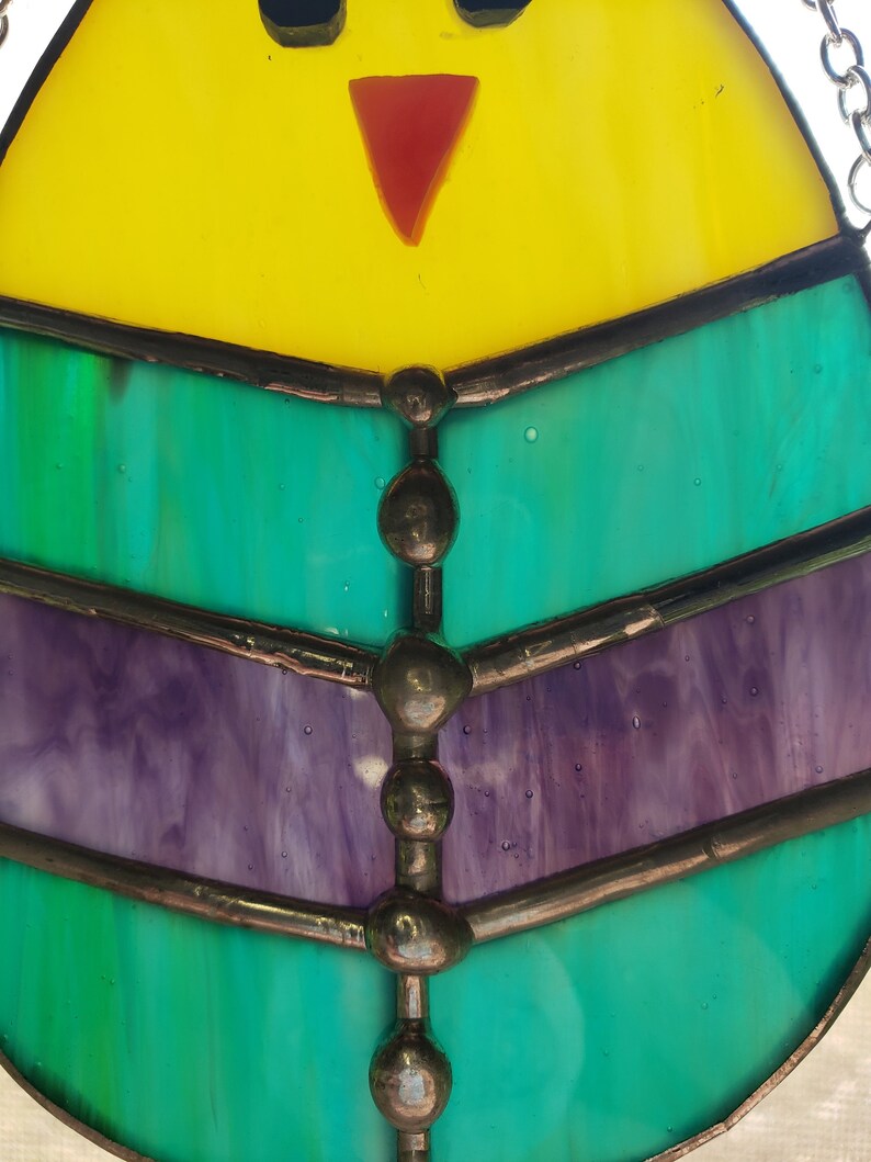 Unique Stained Glass Baby Chick and Egg Window SuncatcherCute | Etsy