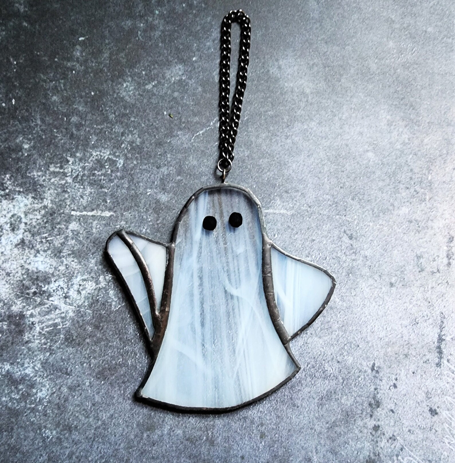 Unique Stained Glass Spooky White Ghost Ornament Halloween - Etsy