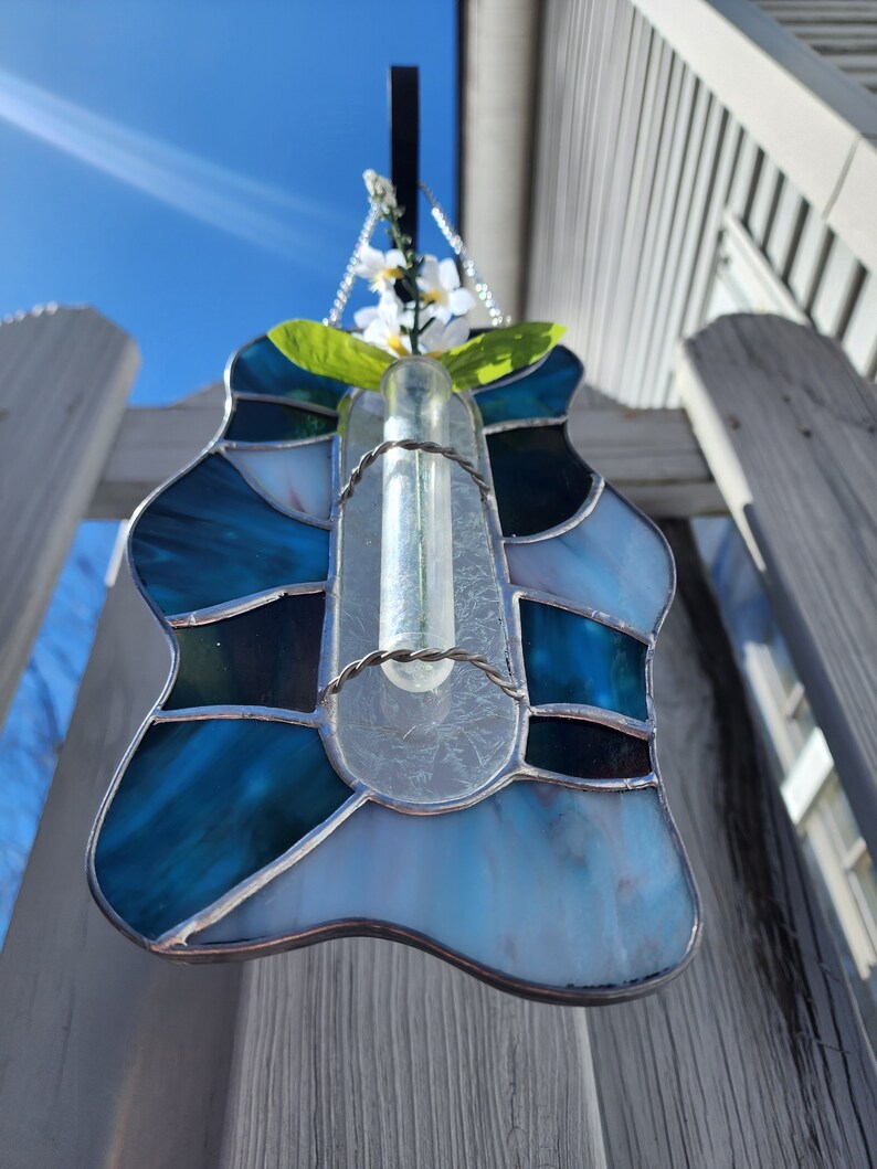 Stained Glass Flower Holder Unique Vase Floral Vessel Test - Etsy