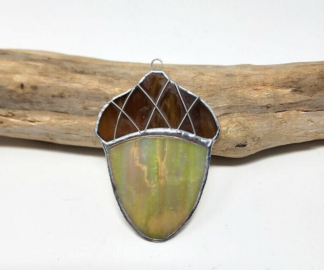 Glass Acorn Ornament, Handmade Acorn Creative Gift Idea, Brown Acorn ...