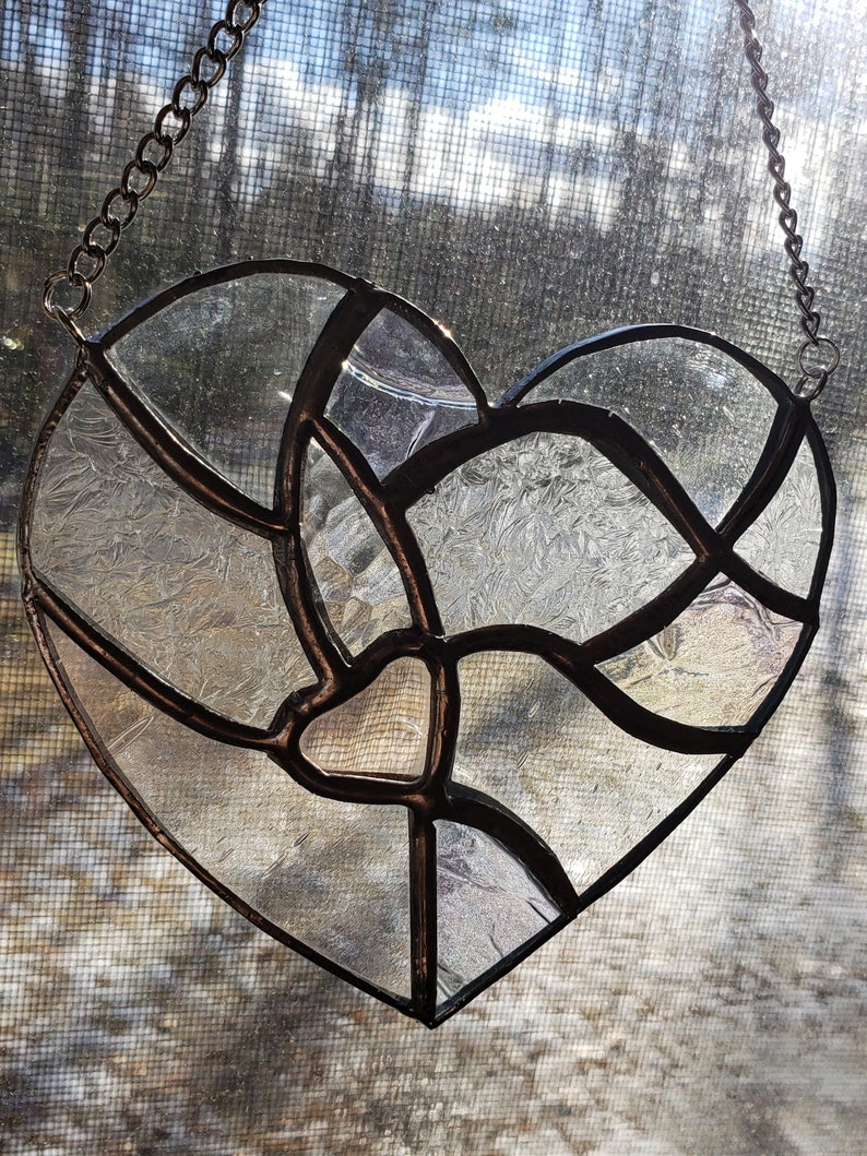 Unique Stained Glass Heart Inside a Heart Suncatcher Love - Etsy