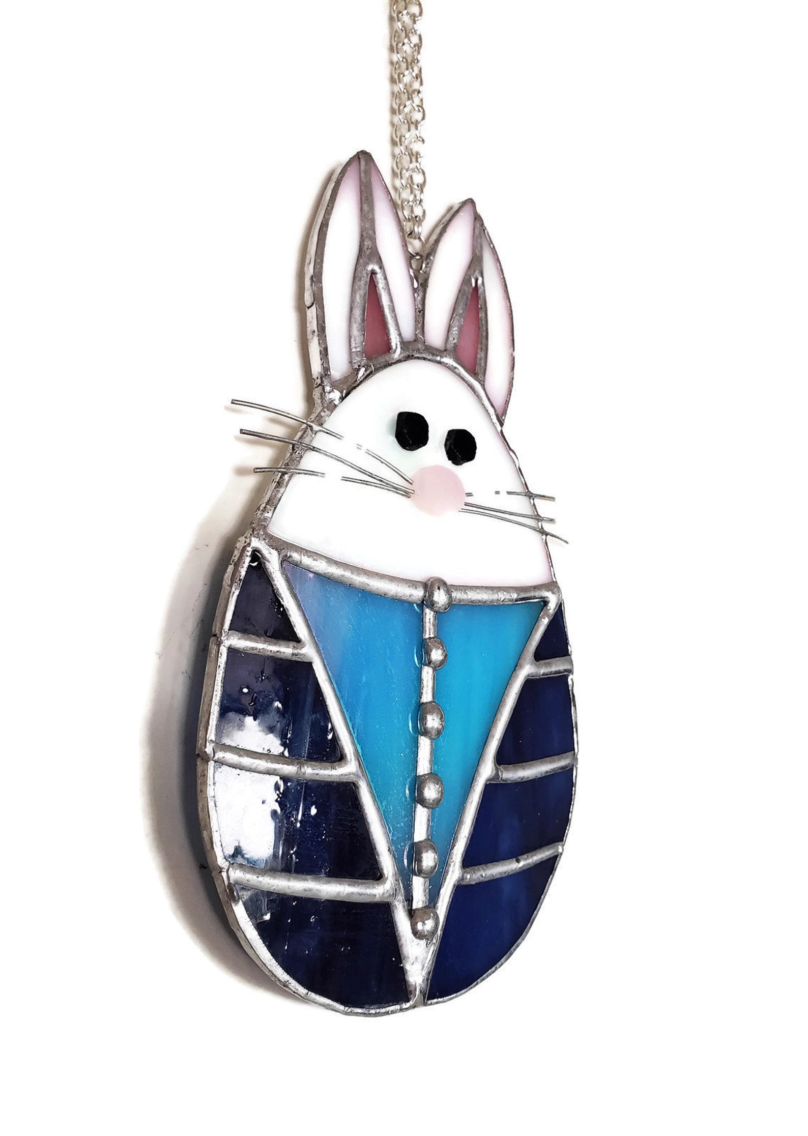 Stained Glass Bunny Ornament Unique Stained Glass Cute Easter | Etsy