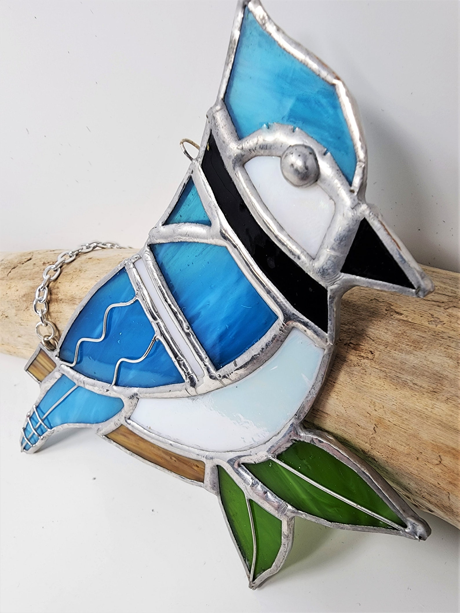 Unique Stained Glass Blue Jay Suncatcherdecorative Glass Art - Etsy