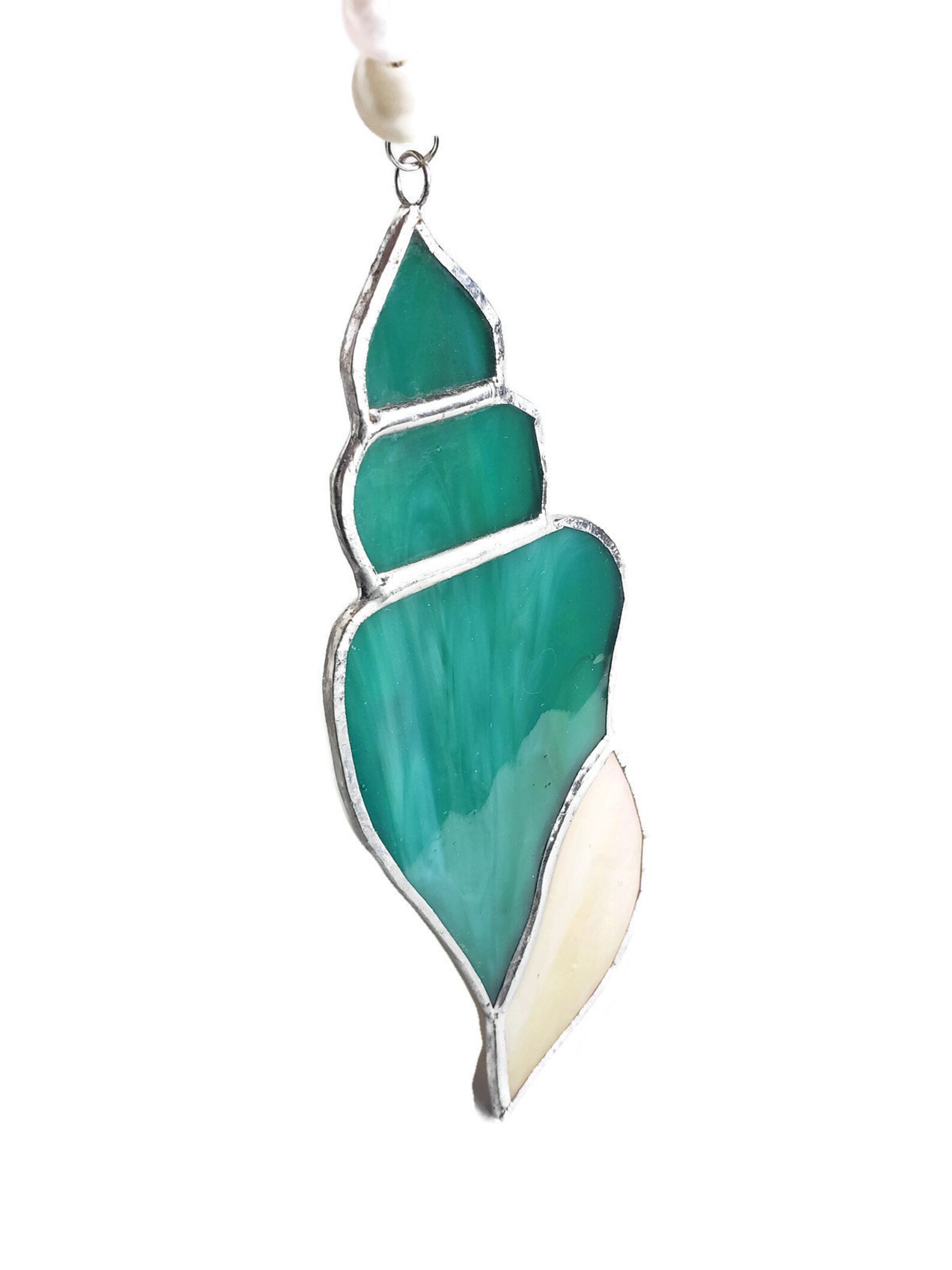 Unique Stained Glass Conch Shell Ornament Seashell Suncatcher | Etsy