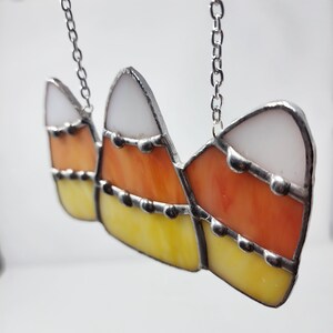 Unique Stained Glass Candy Corn Art Halloween Suncatcher, Gift Under 40 ...