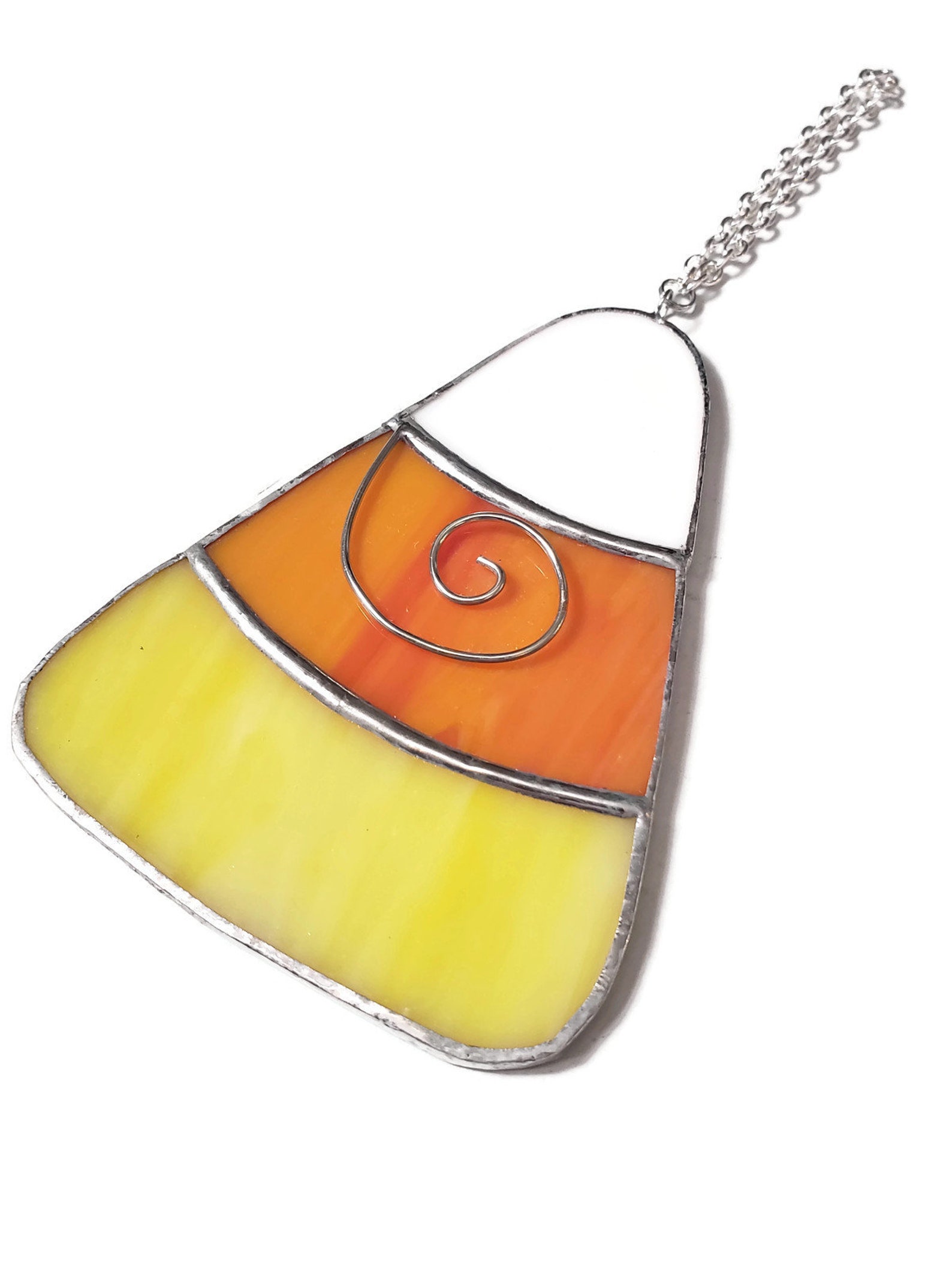 Unique Stained Glass Candy Corn Art Halloween Suncatcher Gift | Etsy