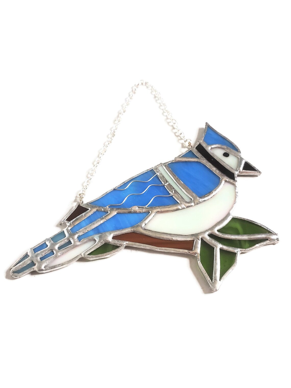 Unique Stained Glass Blue Jay Suncatcherdecorative Glass Art | Etsy