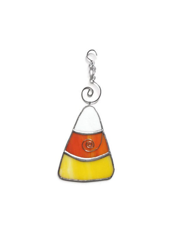 Items similar to Unique Stained Glass Candy Corn Art Halloween ...