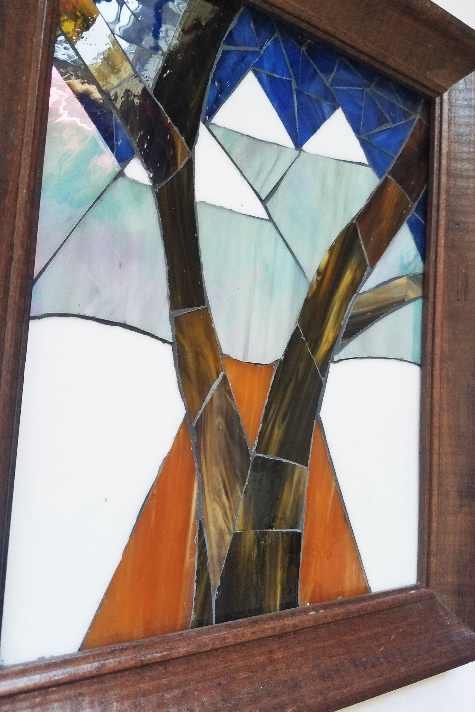 Unique Stained Glass Mountain Range Mosaic Window Art - Etsy