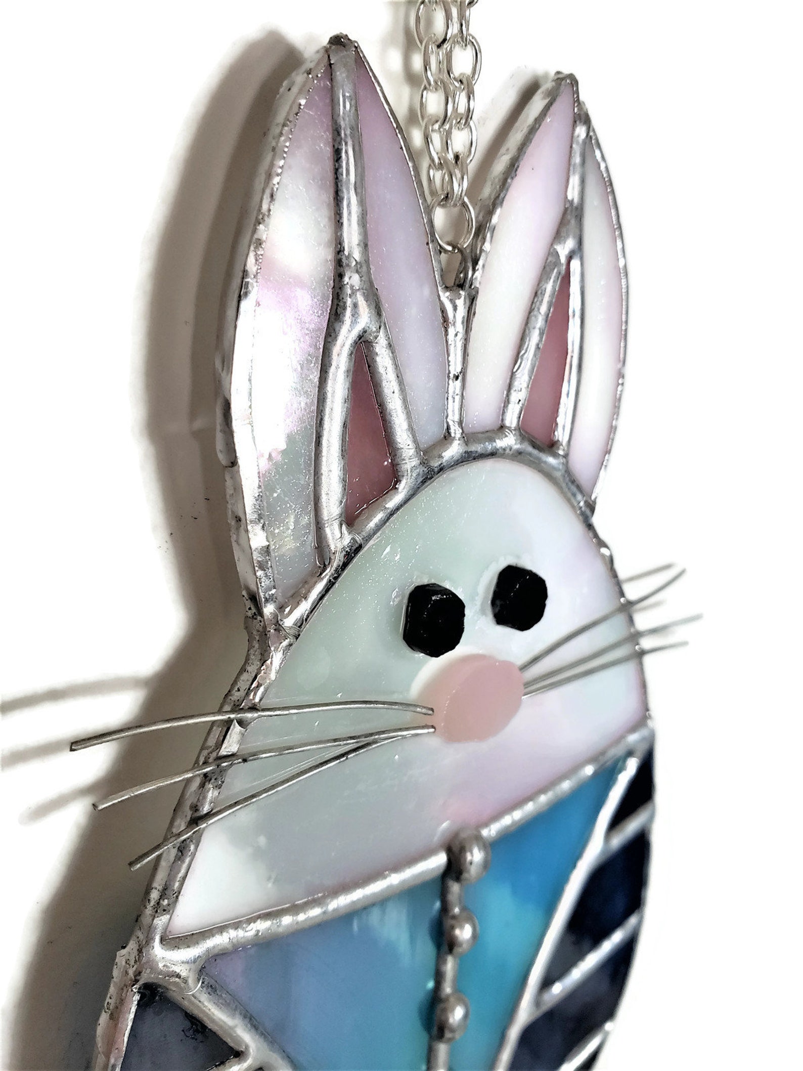Stained Glass Bunny Ornament Unique Stained Glass Cute Easter | Etsy