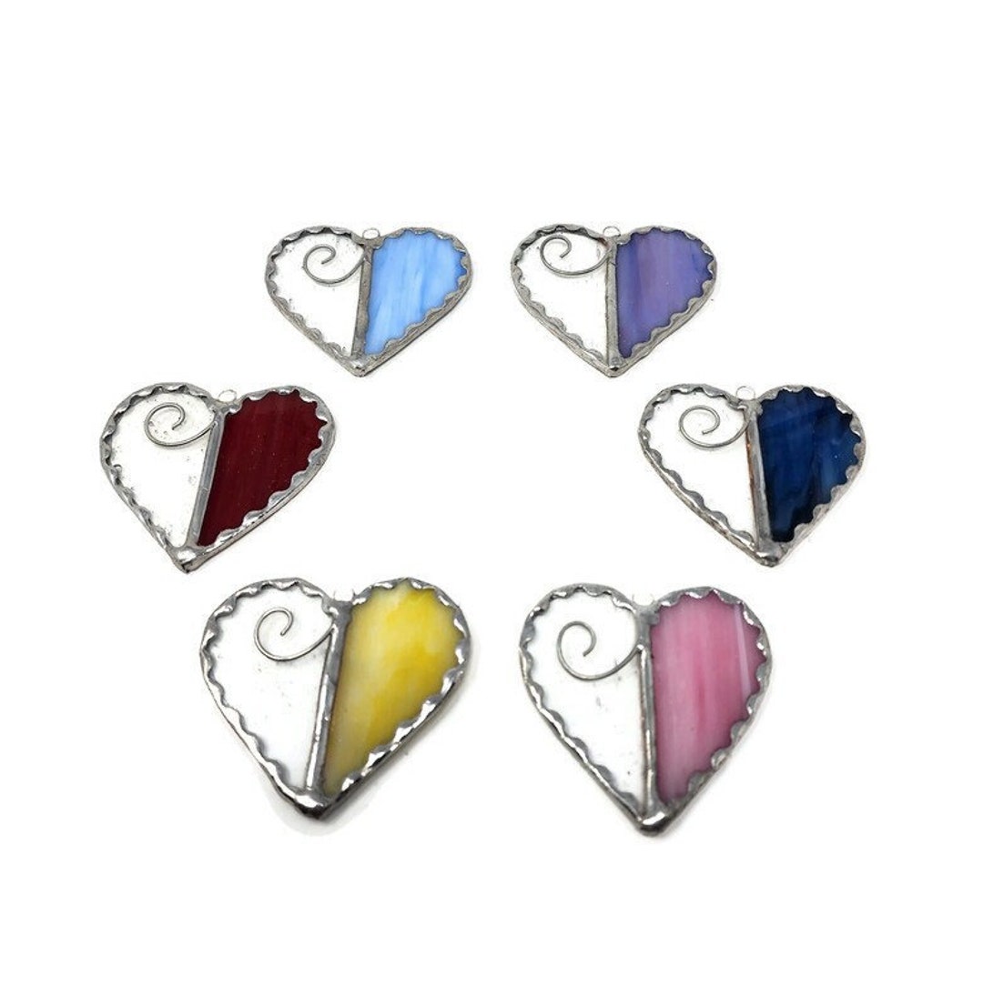 Stained Glass Heart Suncatcher: Romantic Valentines Ornament - Etsy
