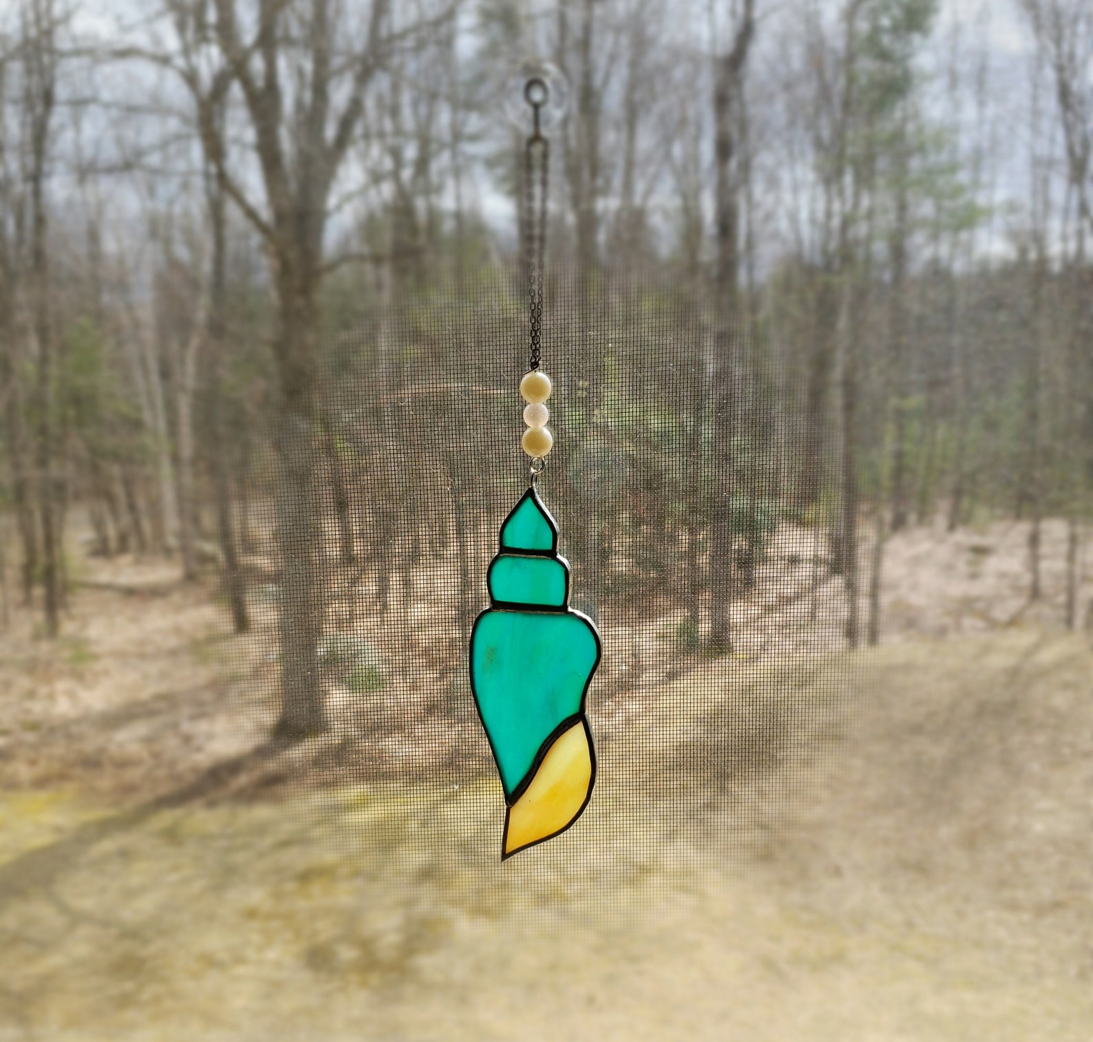 Unique Stained Glass Conch Shell Ornament Seashell Suncatcher | Etsy
