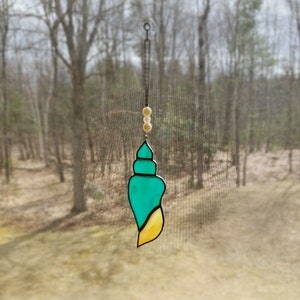 Unique Stained Glass Conch Shell Ornament, Seashell Suncatcher and Sea ...