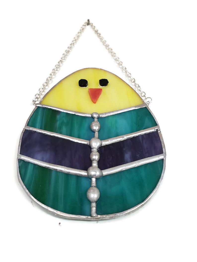 Unique Stained Glass Baby Chick and Egg Window SuncatcherCute | Etsy