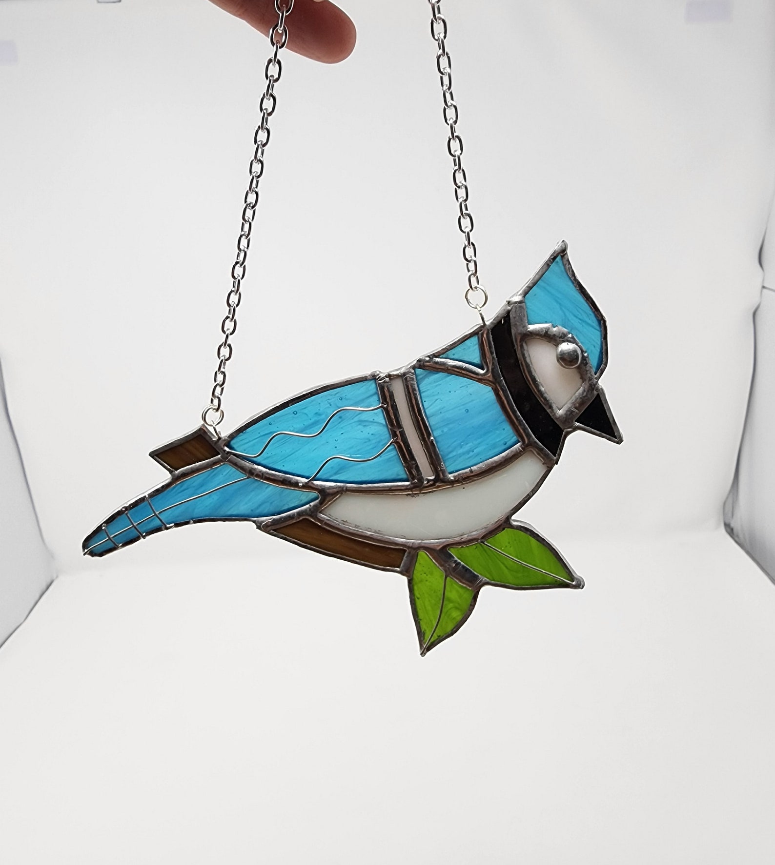 Unique Stained Glass Blue Jay Suncatcherdecorative Glass Art - Etsy