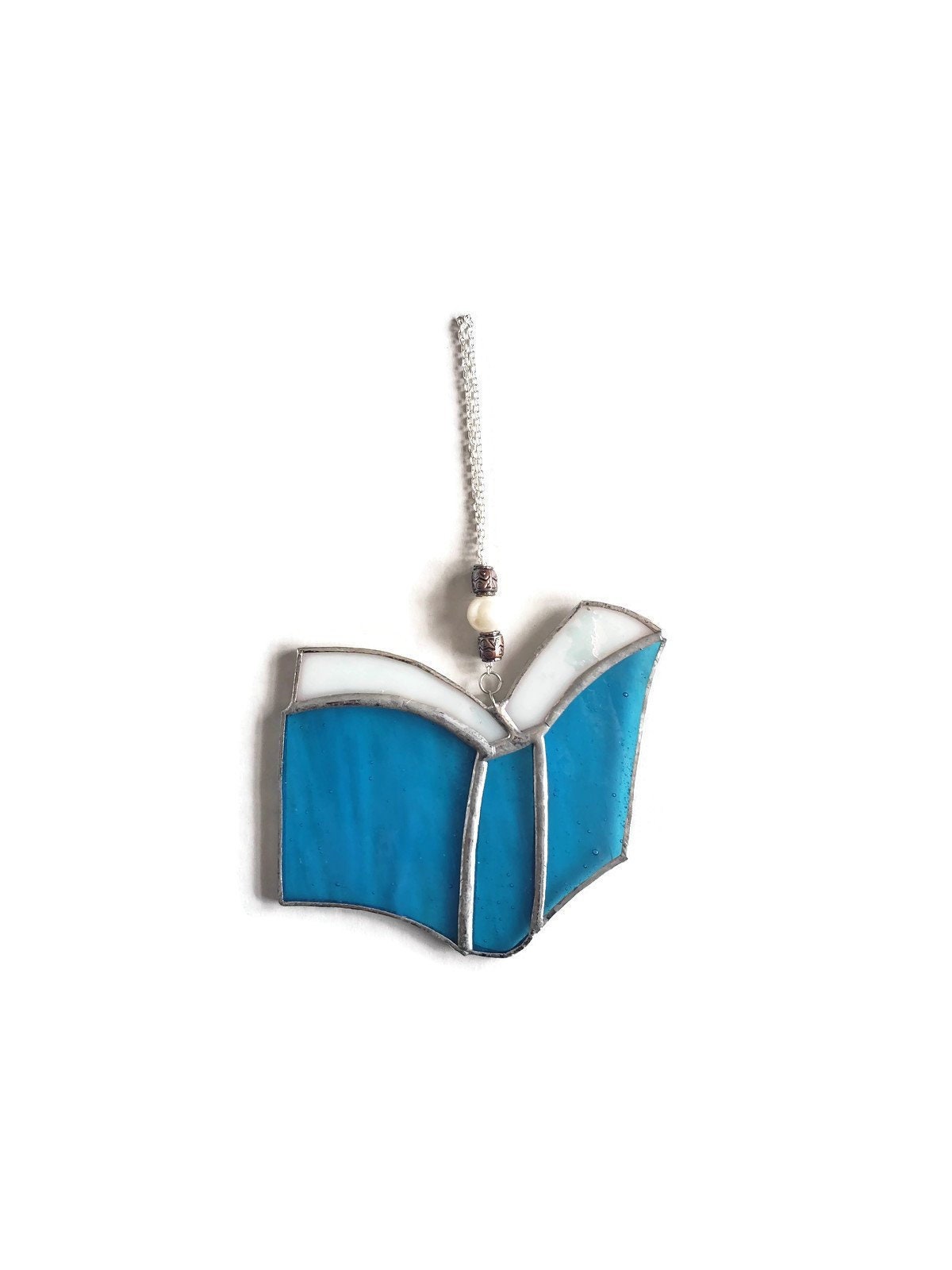 Stained Glass Book Ornament Decorative Glass Art Book Etsy