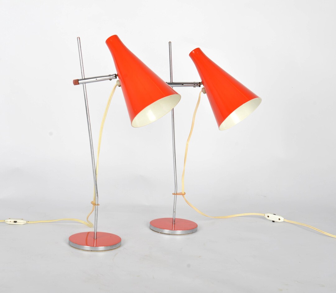 Mid Century Desk Lamp Set by Josef Hurka for Lidokov Industrial Lamps ...