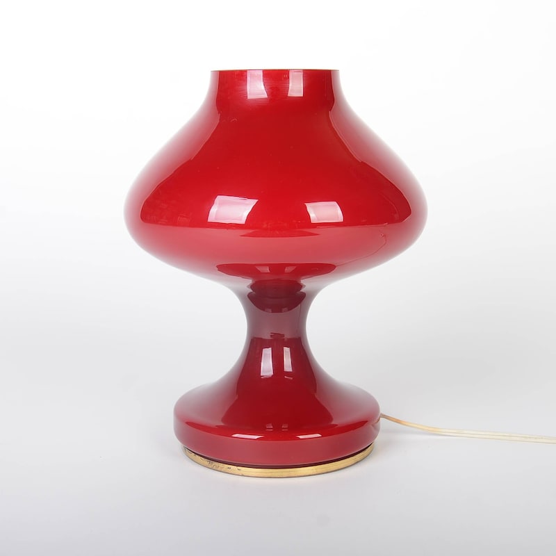 Red Glass Lamp - Etsy