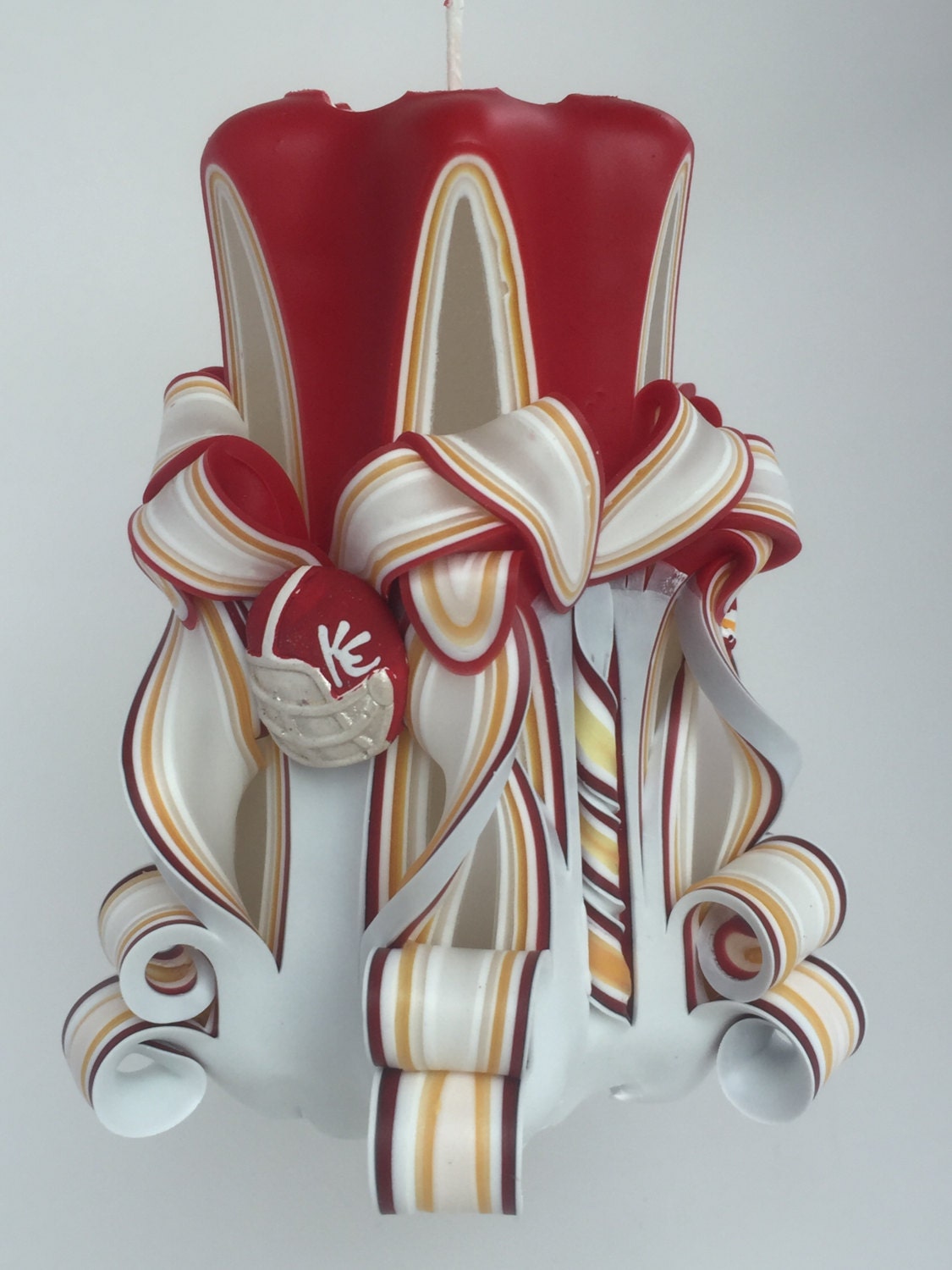 Hand-carved Kansas City Chiefs Inspired Pillar Candle 5 Inch - Etsy