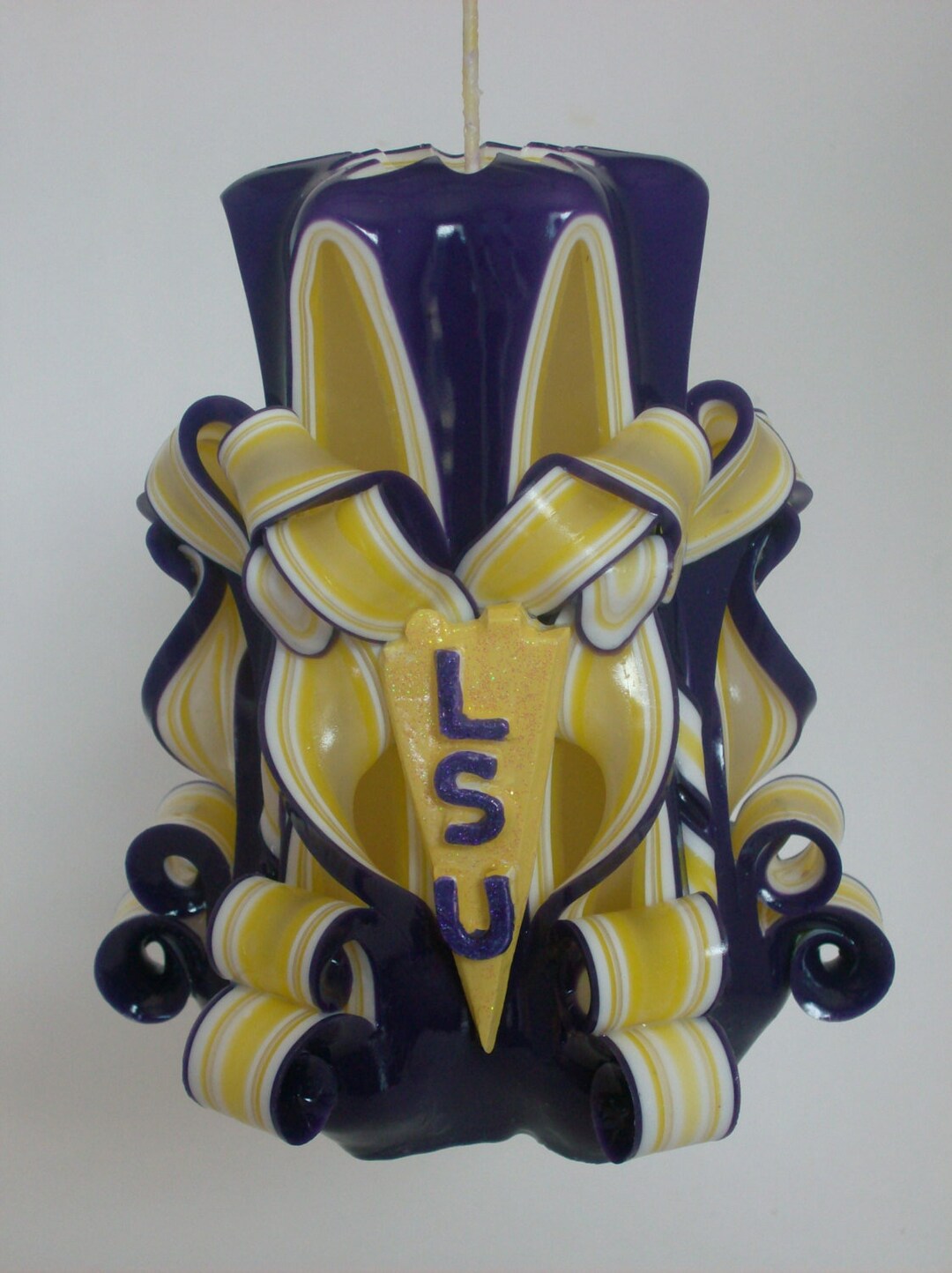 Louisiana State University Inspired Carved Pillar Candle - 5 Inch - Etsy