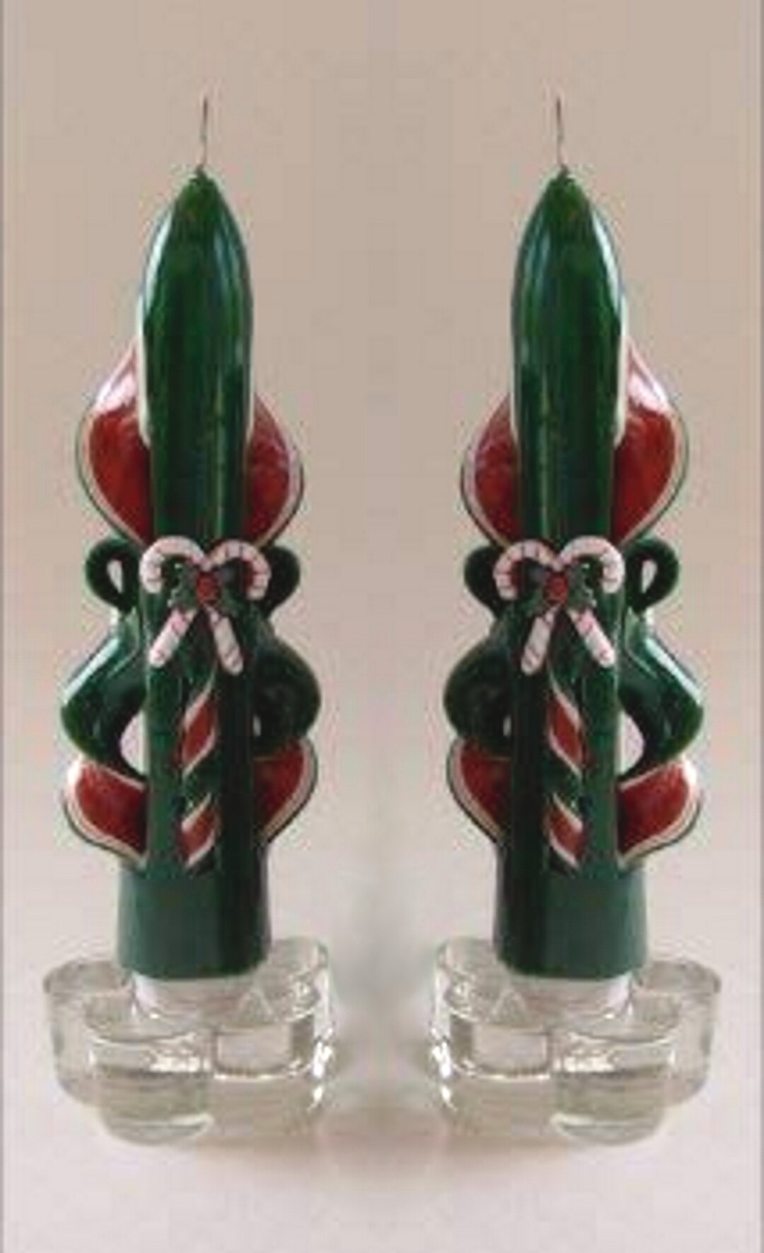 Handmade Christmas Candy Cane Taper Candles - 6 Inch - Etsy