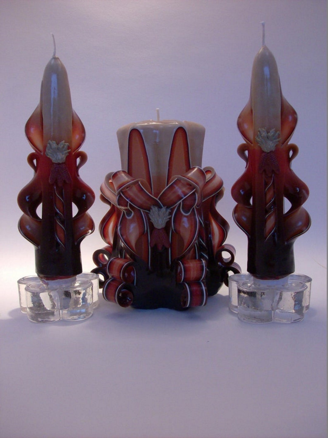 Thanksgiving Candle Set With Cornstalk Accents - Etsy