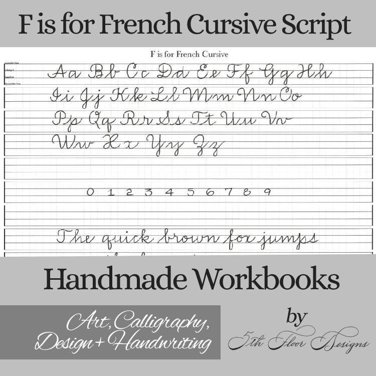 F is for French Cursive Script Workbook - Etsy