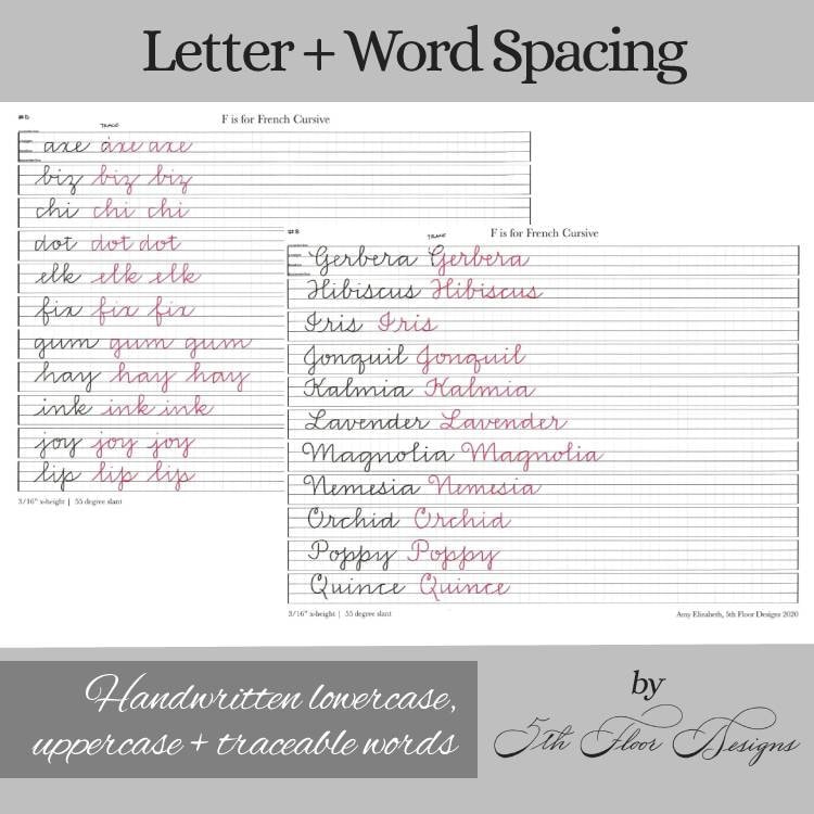 F is for French Cursive Script Workbook - Etsy