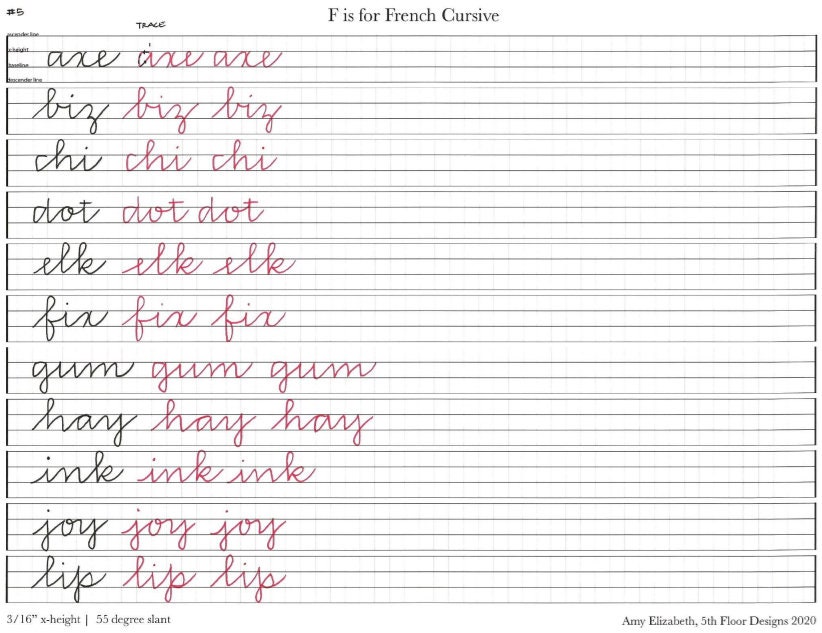 French Cursive Alphabet