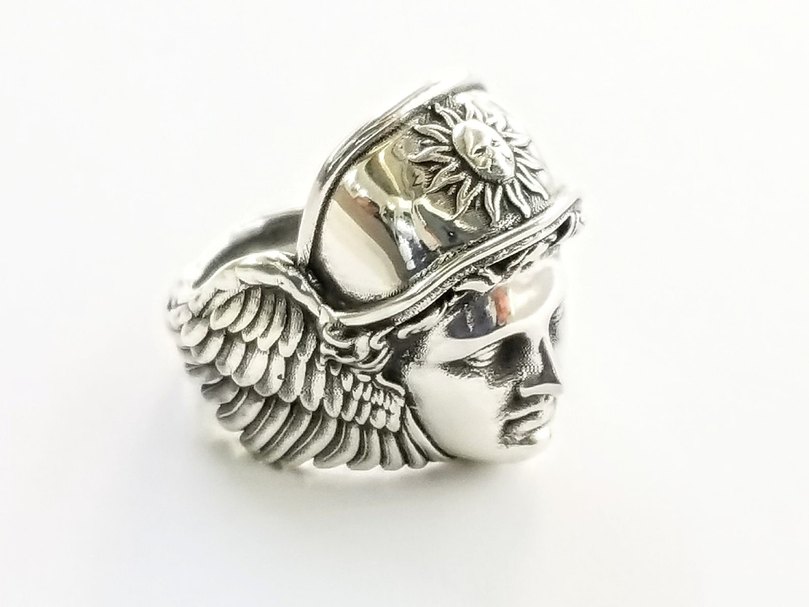 Greek God Hermes Ring in Sterling Silver 925, Mythical Jewelry ...