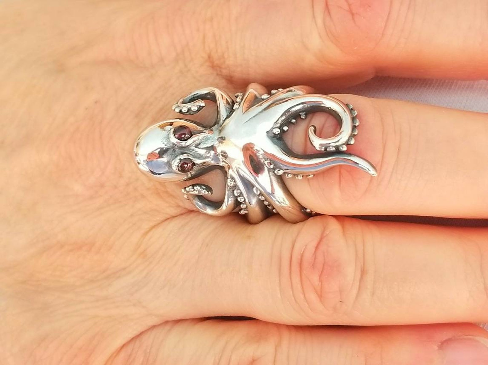 Octopus Ring in Sterling Silver 925. - Etsy