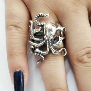 Tentacle Octopus Ring for Men Made of Sterling Silver 925 - Etsy