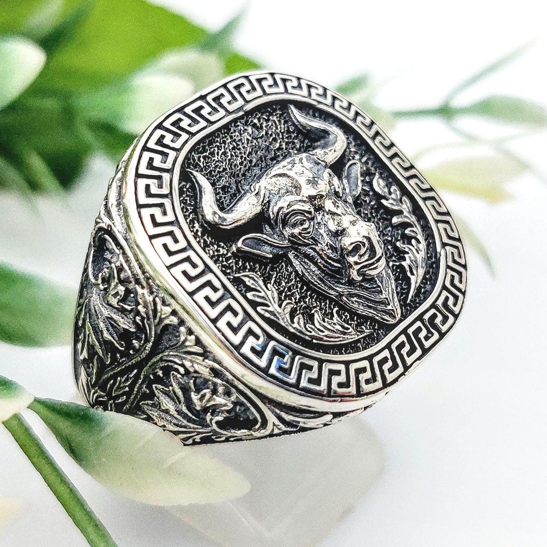 Handmade Sterling Silver Minotaur Ring: Greek Mythology Bull Head - Etsy