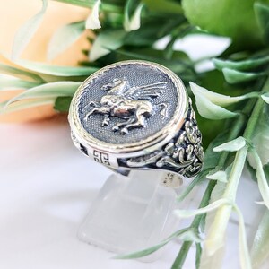 Silver Pegasus Ring Winged Horse Mythical Symbol - Etsy