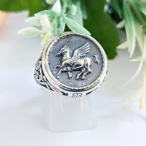Silver Pegasus Ring Winged Horse Mythical Symbol - Etsy